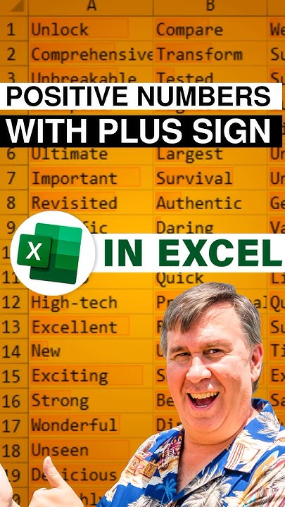 Excel Show Positive Numbers with a Plus Sign in Excel or Google Sheets ...