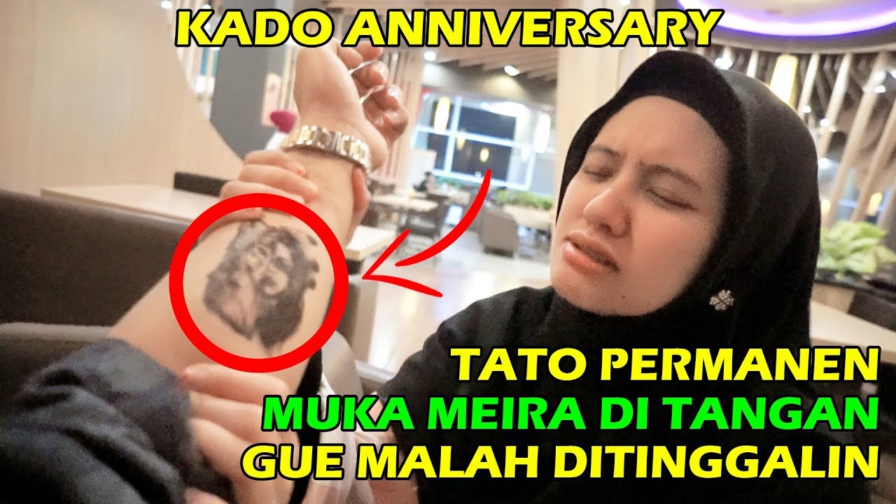 PRANK TATO PERMANEN MUKA MEIRA DI TANGAN, SAMPE DITINGGALIN :( - YouTube