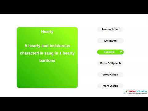 HEARTY - Definition, pronunciation, grammar, meaning - Practice grade 4 ...