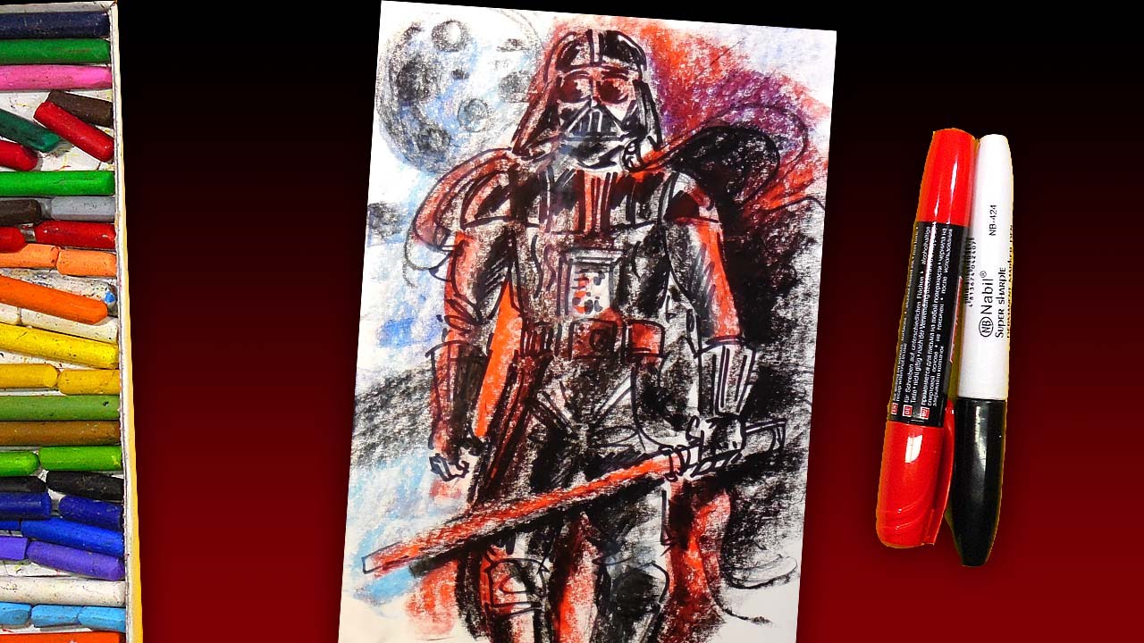 How to draw Darth Vader / Star Wars - YouTube