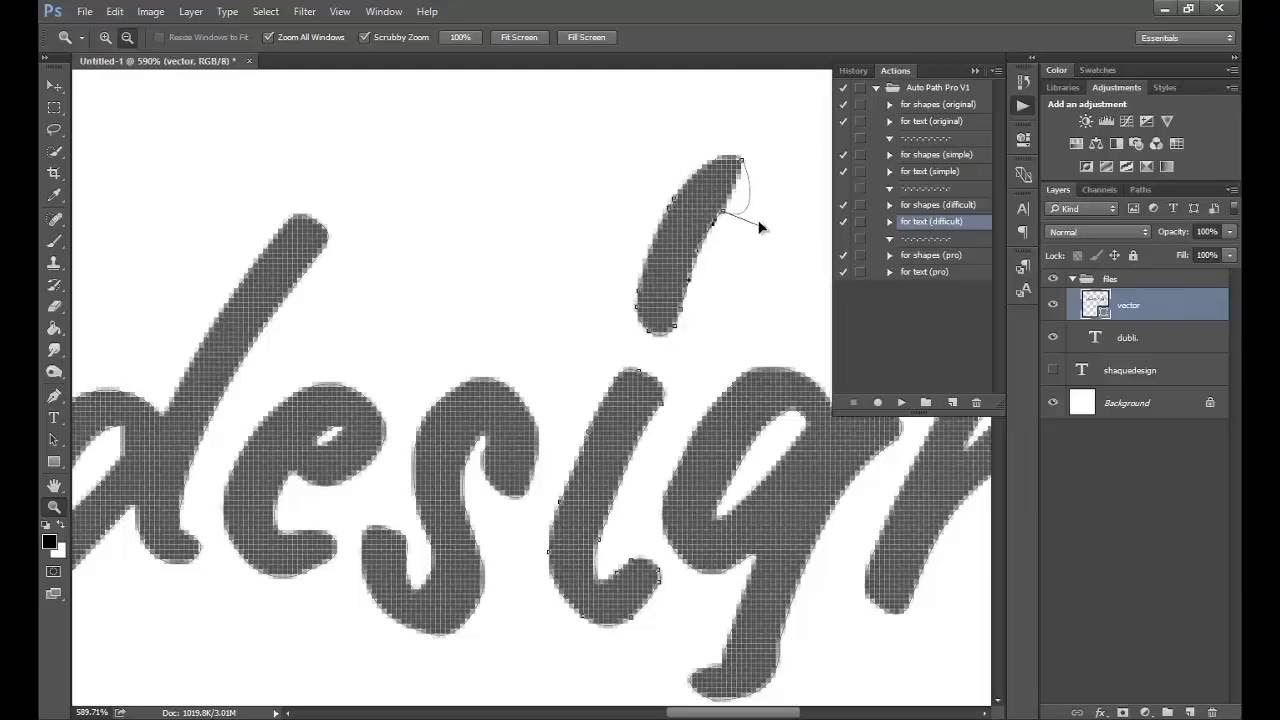 Photoshop action to path shapes automatically - YouTube