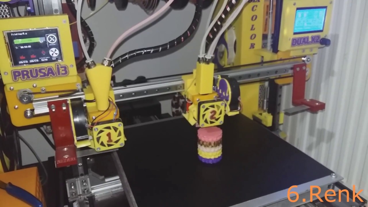 PRUSA İ3 DUAL_X2 SİX COLOR - YouTube
