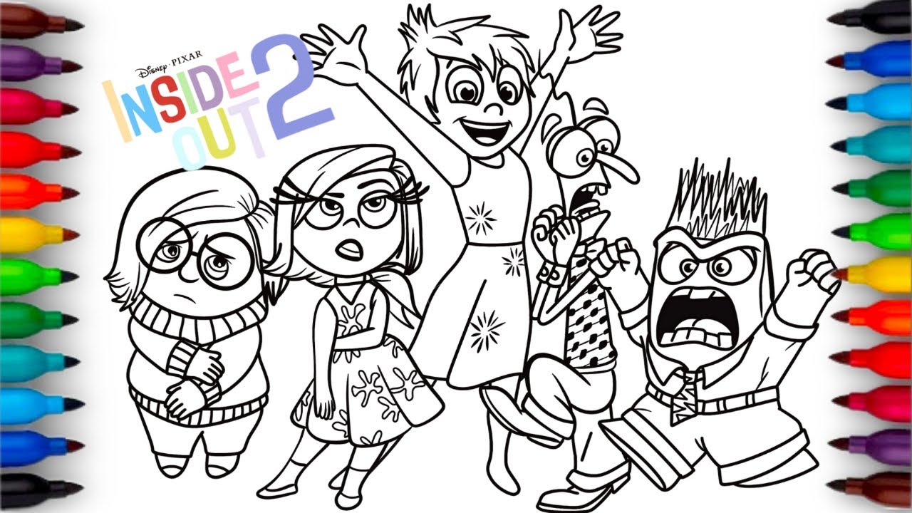 Inside Out 2 Coloring Pages | How to COLOR all Characters Emotion ...