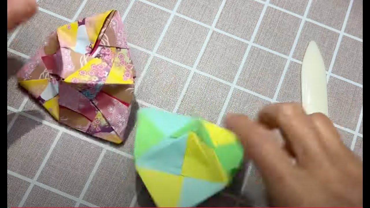 6 piece Origami paper spinner - YouTube
