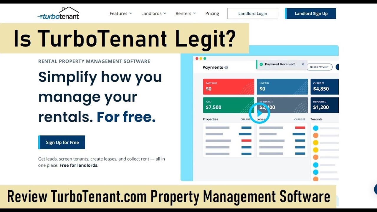Is TurboTenant Legit? Review Turbotenant.com Property Management Software - YouTube