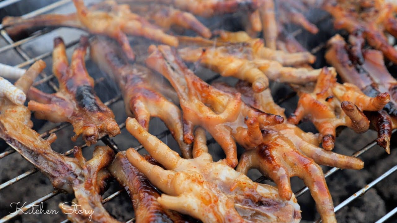 ជើងមាន់អាំងស្រួយៗ [Crispy Grilled Chicken Feet]ម្ហូបខ្មែរ[Kitchen Story ...