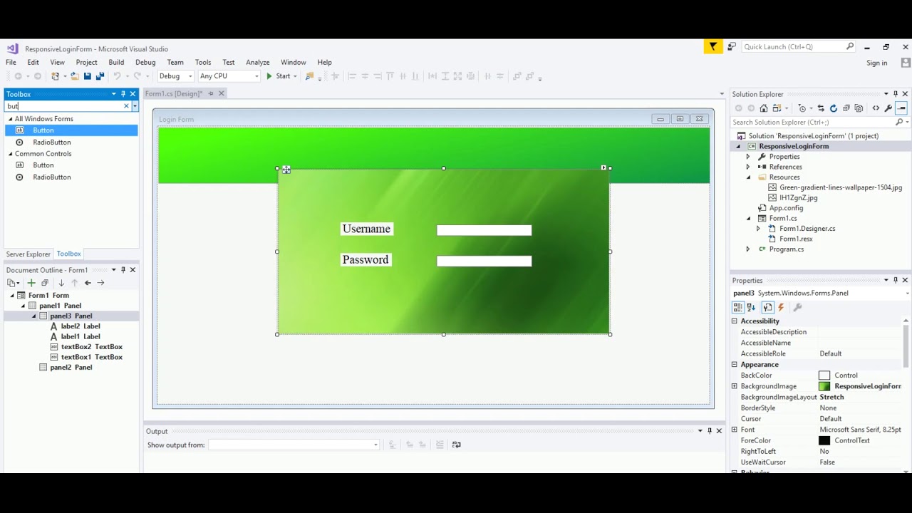 Responsive Login Form in WinForm Application in 5 minutes - YouTube