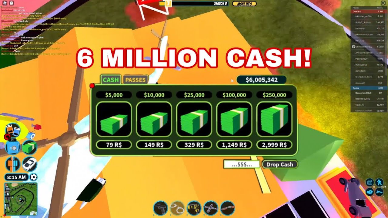 Reaching 6 Million Cash! | Roblox Jailbreak - YouTube