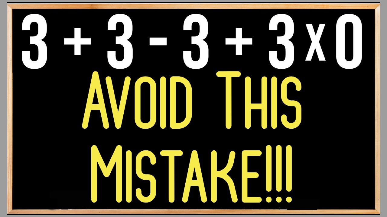 Tricky Math Problem With A Common Mistake - YouTube