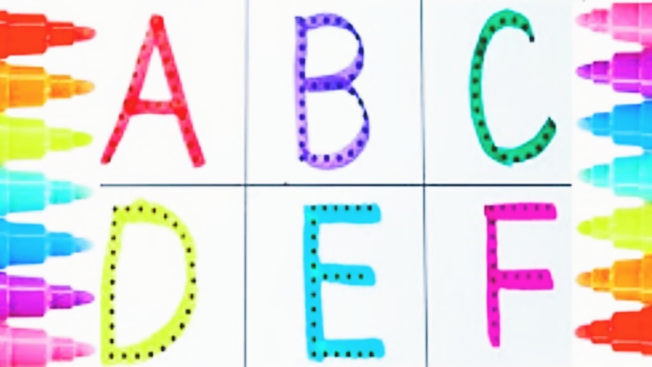 ABCD tracing , abcd videos ,ABCDEF drawings and colouring colours, # ...