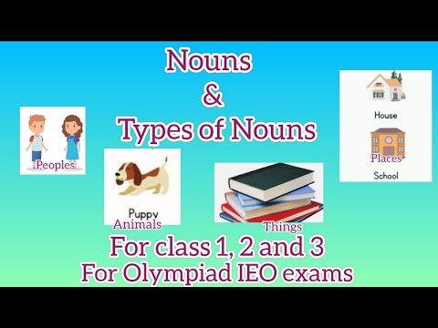 Nouns/Types of Nouns for class 1,2&3/Nouns for school,Olympiad and ...