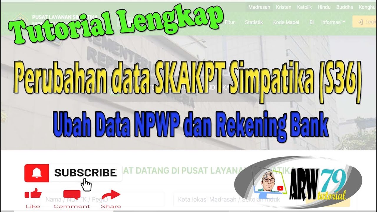 Tutorial Lengkap Perubahan Data SKAKPT Simpatika (S36)|Ubah Data NPWP ...