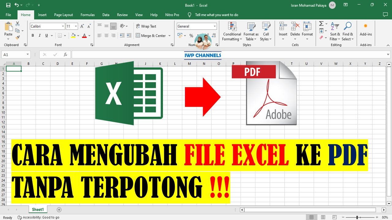 CARA MENGUBAH FILE EXCEL KE PDF TANPA TERPOTONG - YouTube