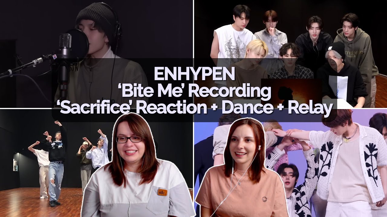 ENHYPEN (엔하이픈) 'Bite Me' Recording + 'Sacrifice (Eat Me Up)' Reaction ...
