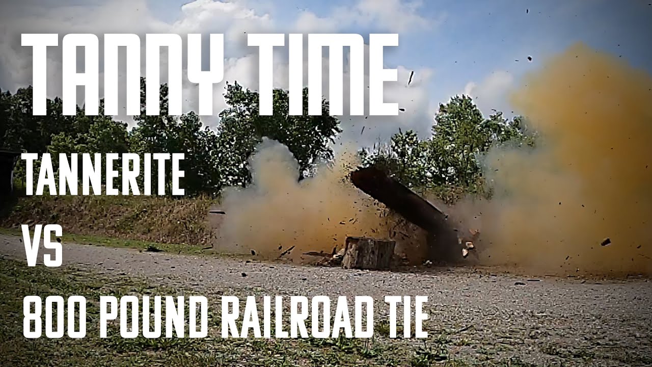 Tanny Time - Tannerite vs 800 Pound Railroad Tie (Headphones Recommended) - YouTube
