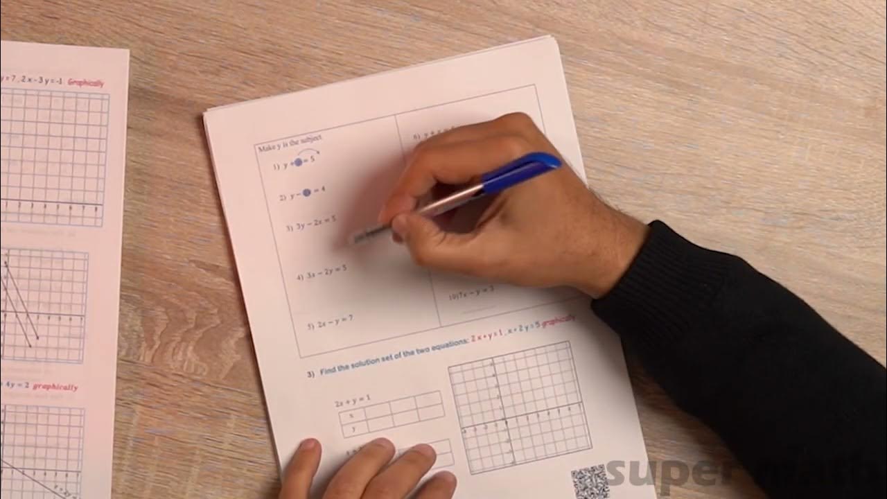 Super Math prep 3 Algebra lesson 1 Solving two equation of first degree graphically - YouTube