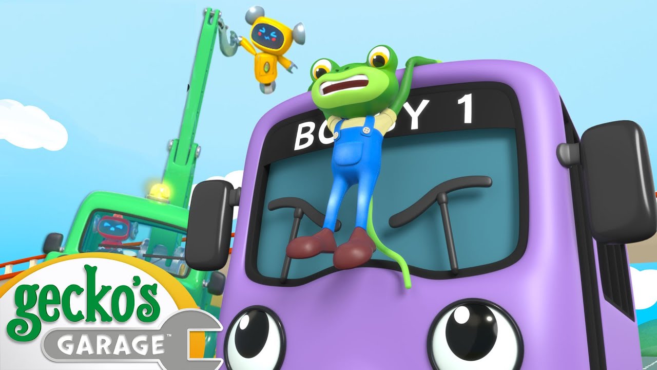 Gecko on the Bus | Monster Truck| Animal for Kids | Truck and Bus ...