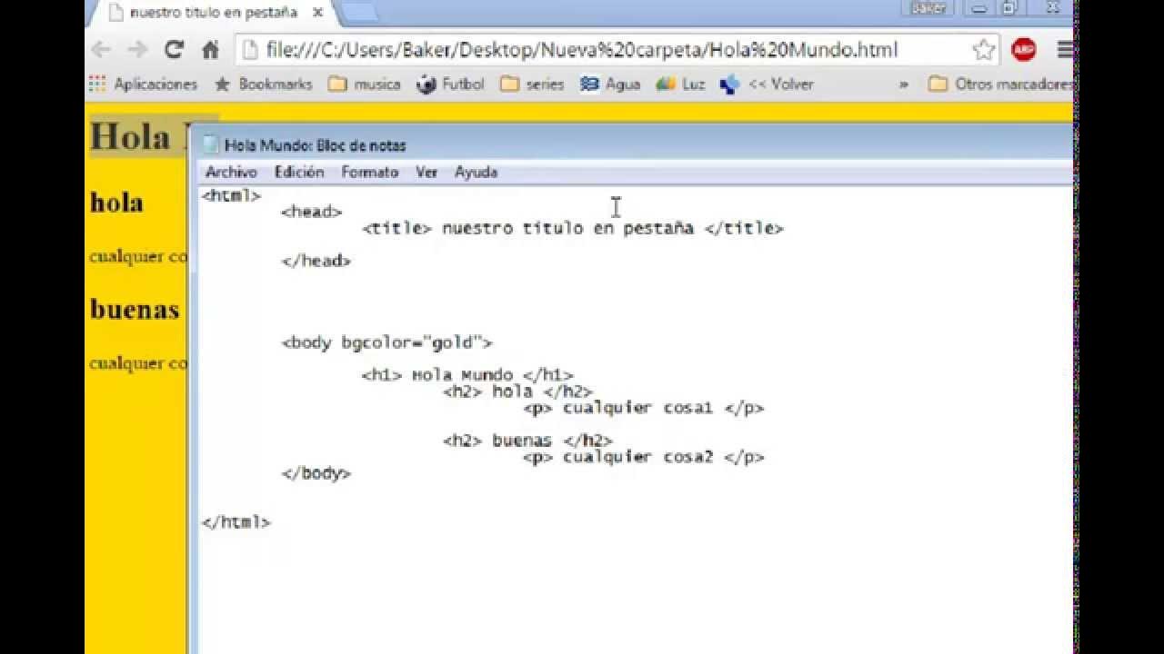 Aprende Html, tuto 1, Hola Mundo - YouTube