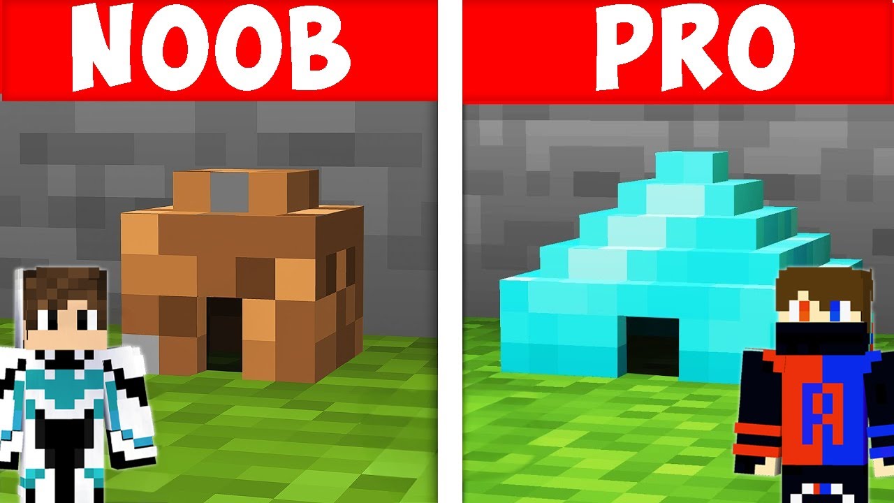 Noob VS Pro: SAFEST TINY HOUSE BUILD CHALLENGE - YouTube