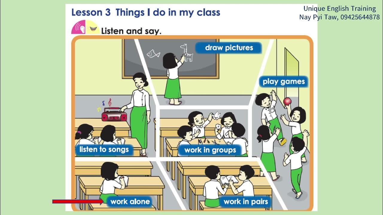 Grade 3 English အင်္ဂလိပ်စာ သင်ရိုးသစ် Unit 5 Lesson 3 နားထောင်၍လိုက်ပြောပါ Youtube