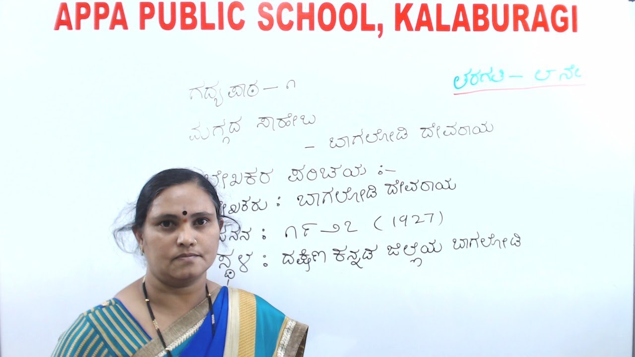 APS - CLASS VIII - KANNADA -L.NO.01- MAGGADA SAHEBA - PART 01 - Mrs ...