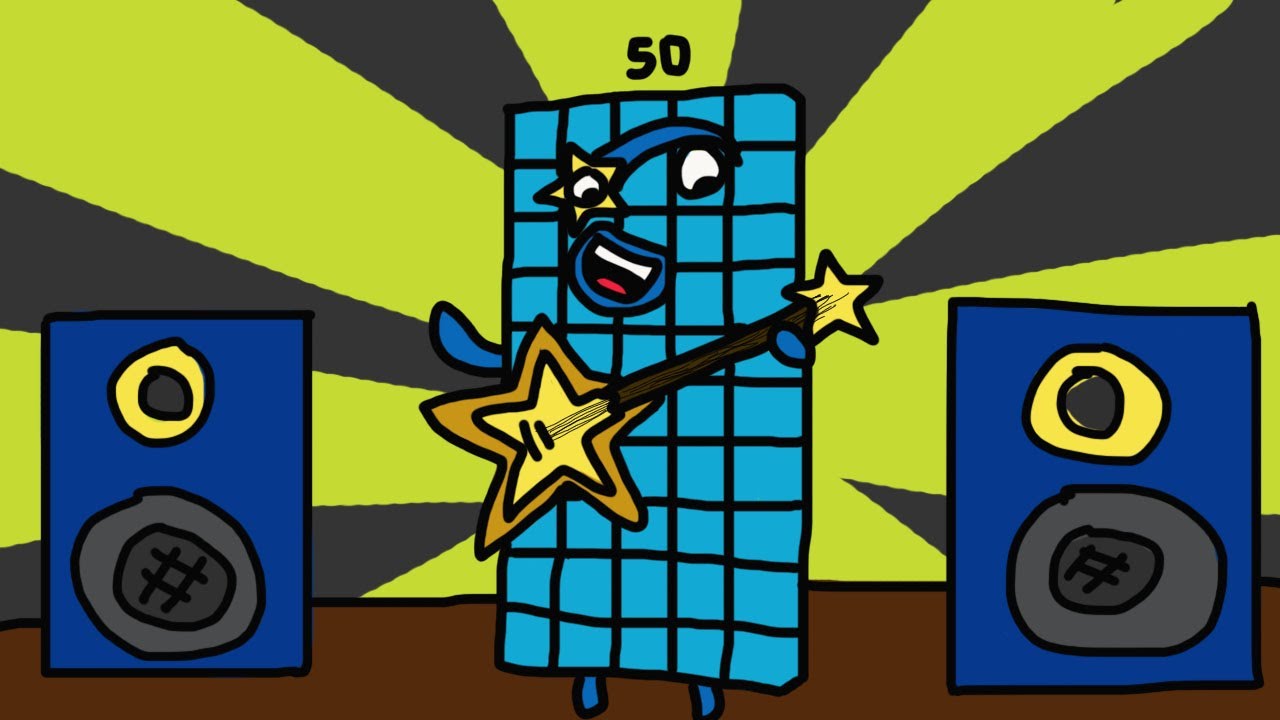 Numberblocks 50 is a super star - Numberblocks fanmade coloring story ...