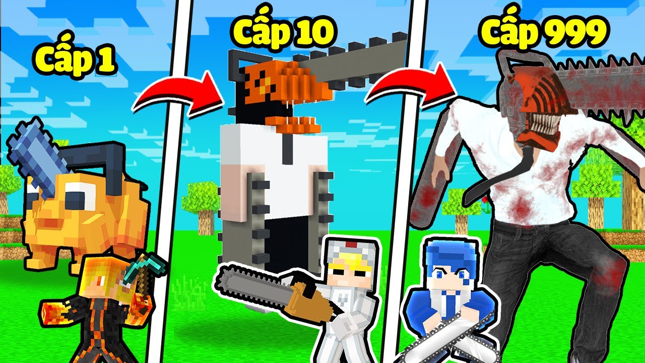 HUY NOOB XÂY QUỶ CƯA TỪ CẤP 1 ĐẾN 999 TRONG MINECRAFT*HUY NOOB XÂY ...