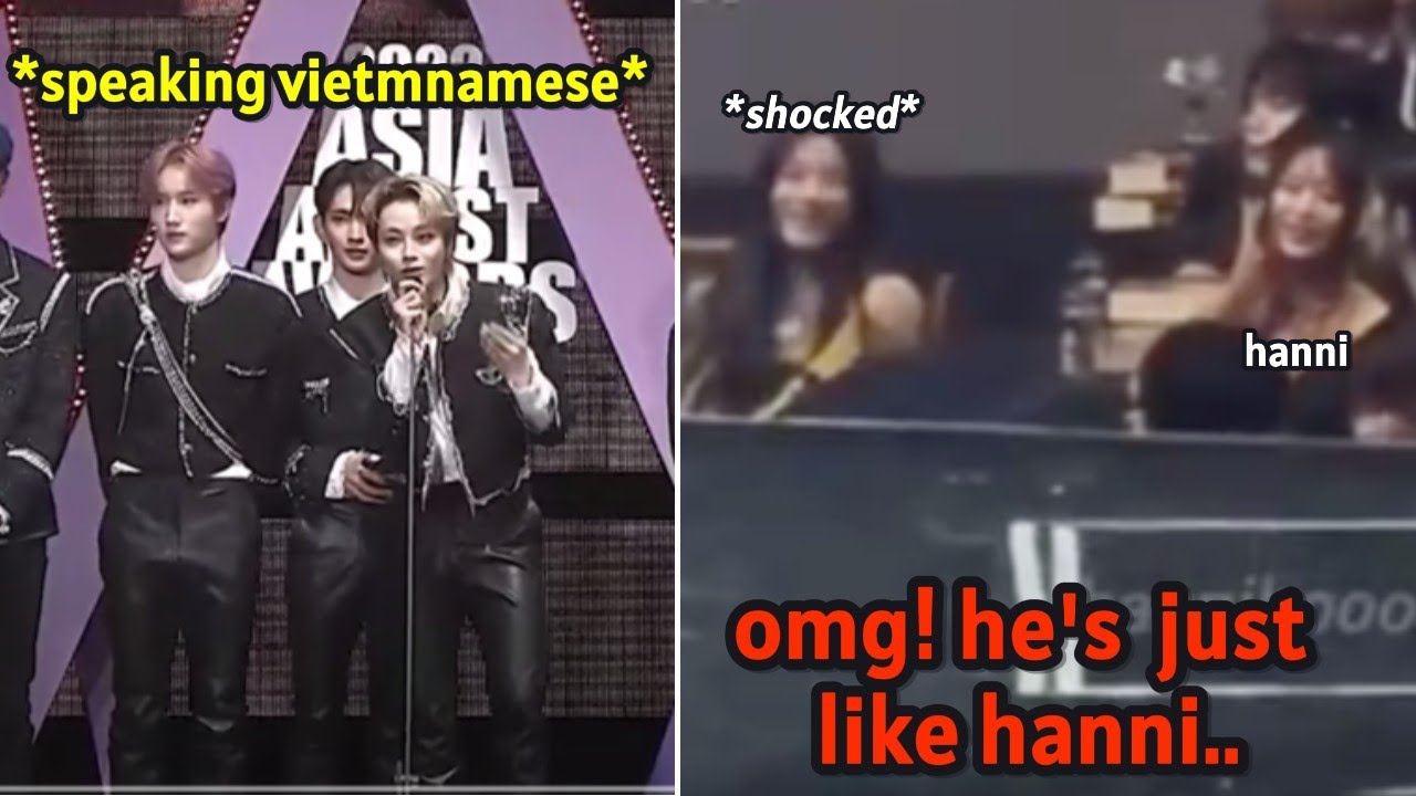 newjeans hanni's shocked reaction to hanbin's Vietnamese - YouTube