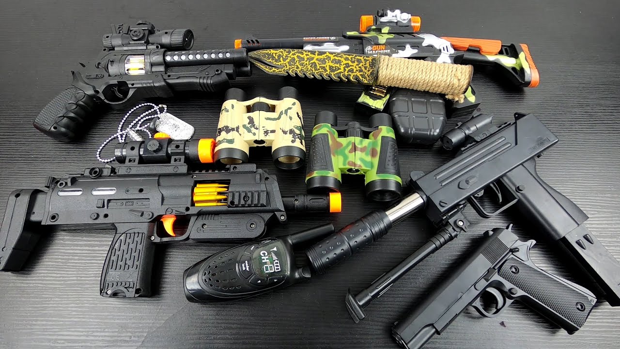 Different Toy Guns! Sound and Moving Guns - Vibrating Guns & Beads ...