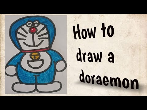 How to draw a doraemon step by step very easily/ how to draw a cartoon ...