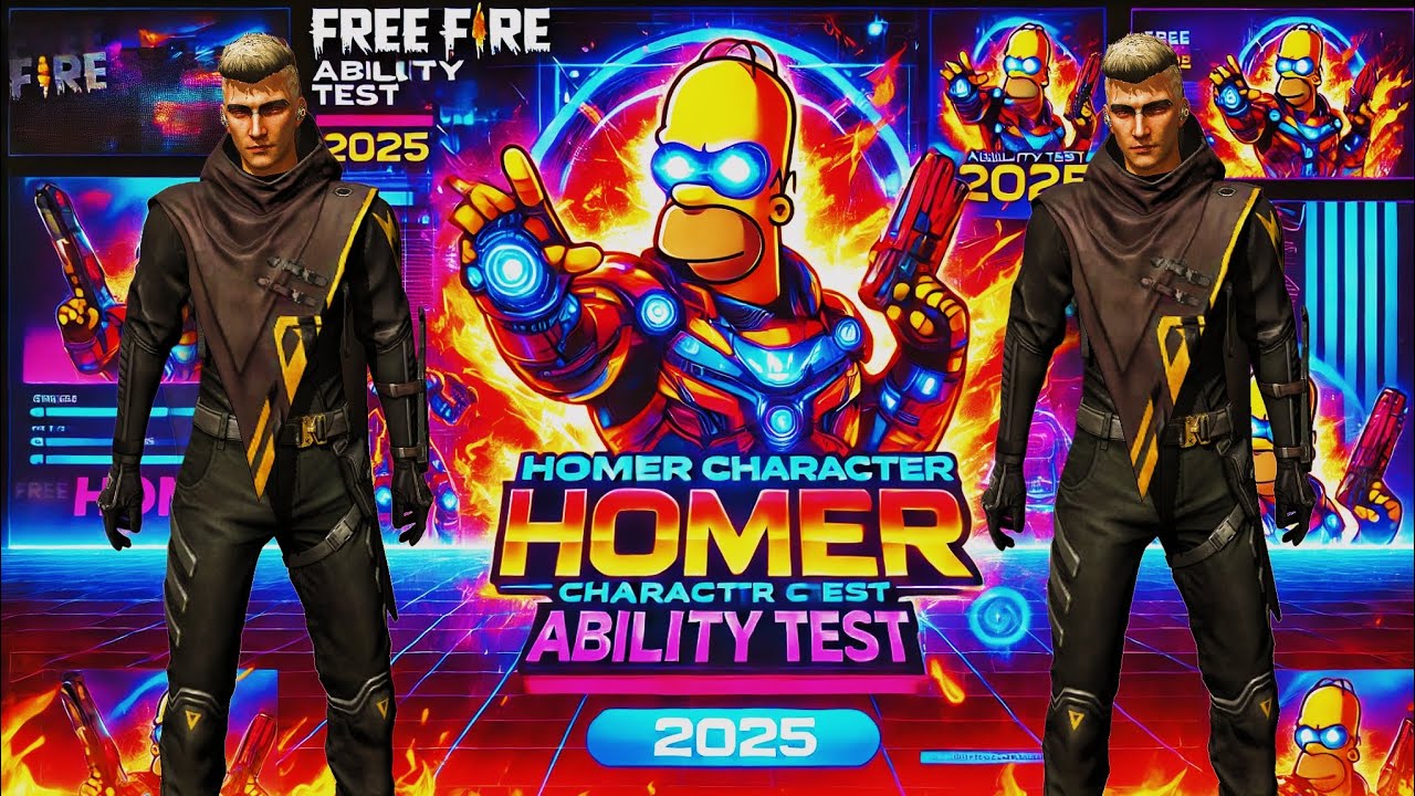 HOMER CHARACTER ABILITY TEST||FREE FIRE HOMER COMBINATION||HOMER ...