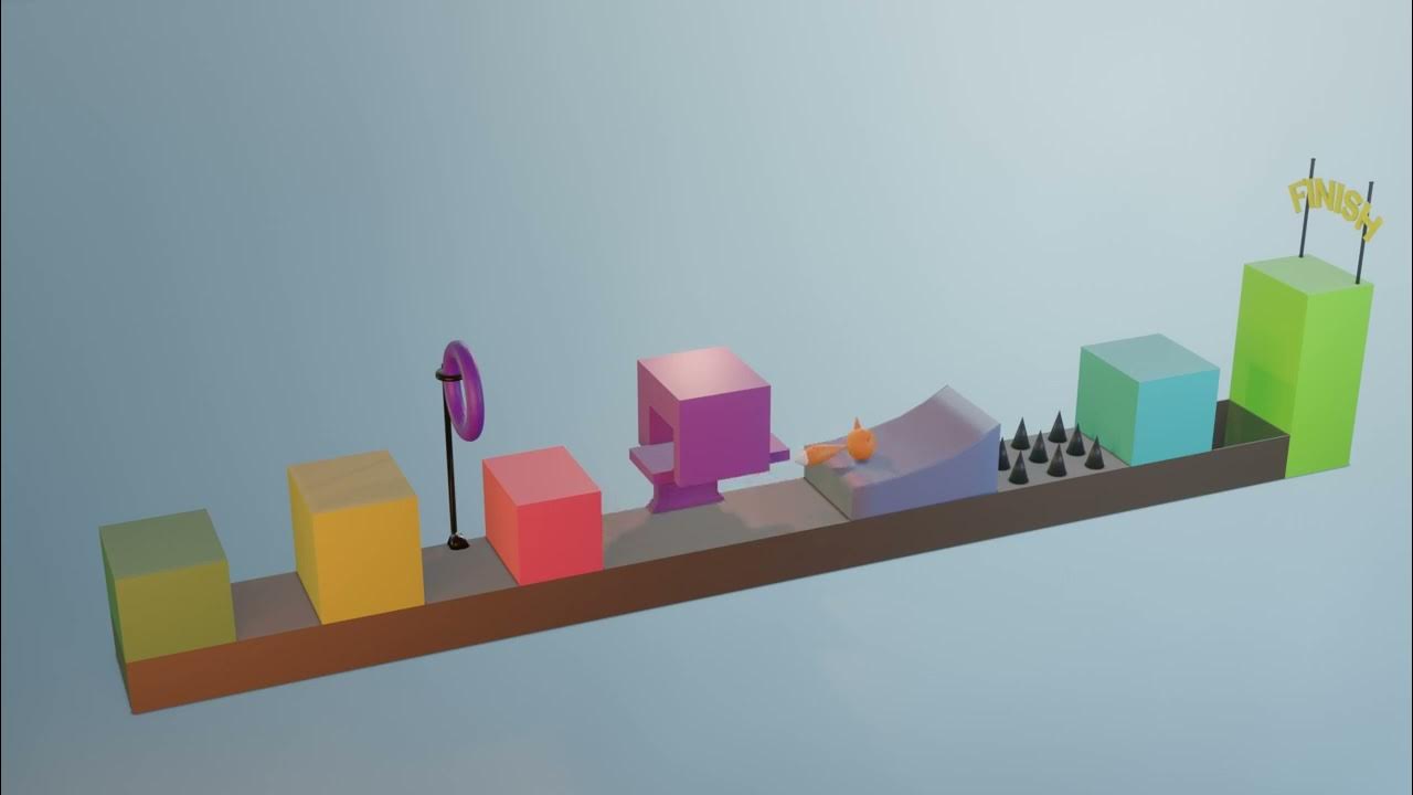 Ball and Tail Obstacle Course Animation - YouTube