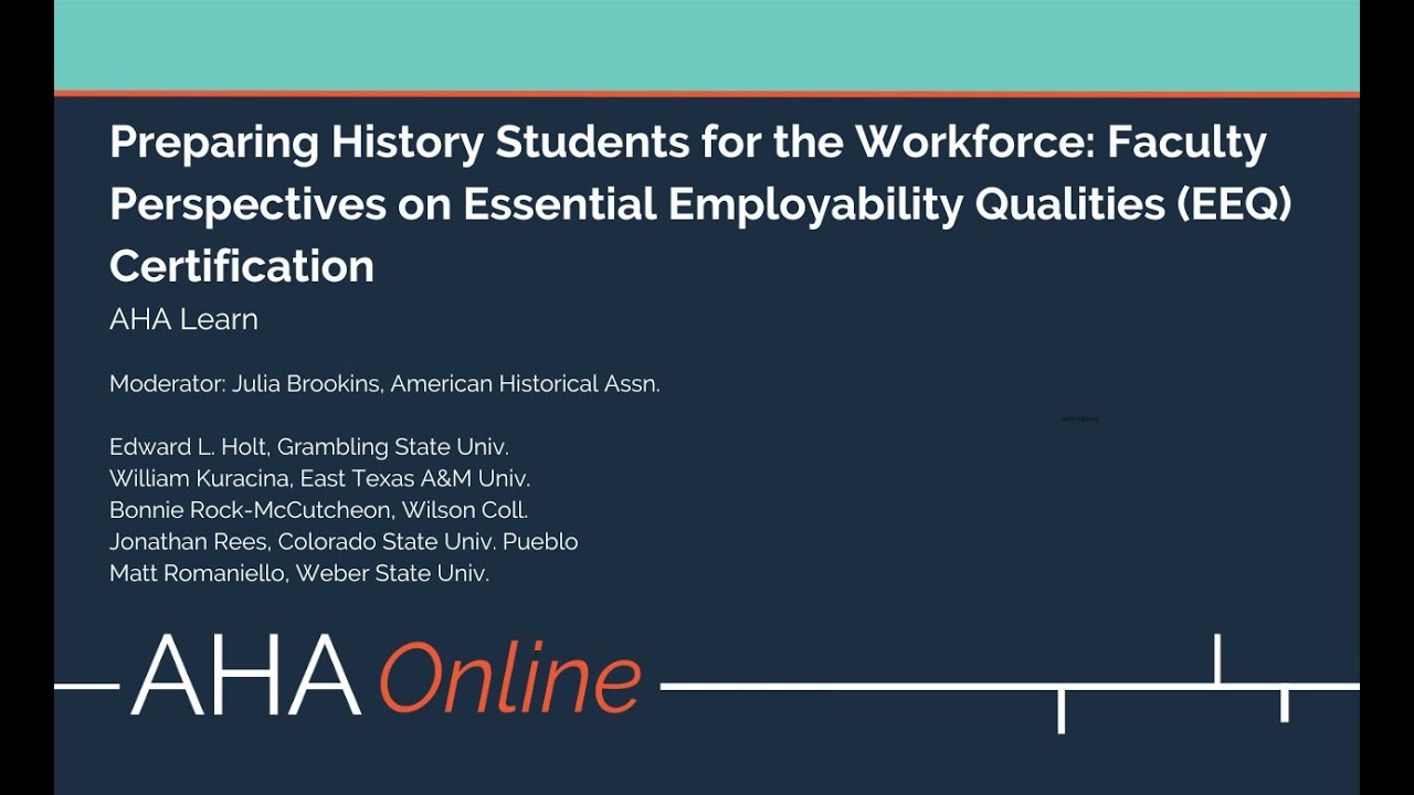 Preparing History Students for the Workforce: Essential Employability ...