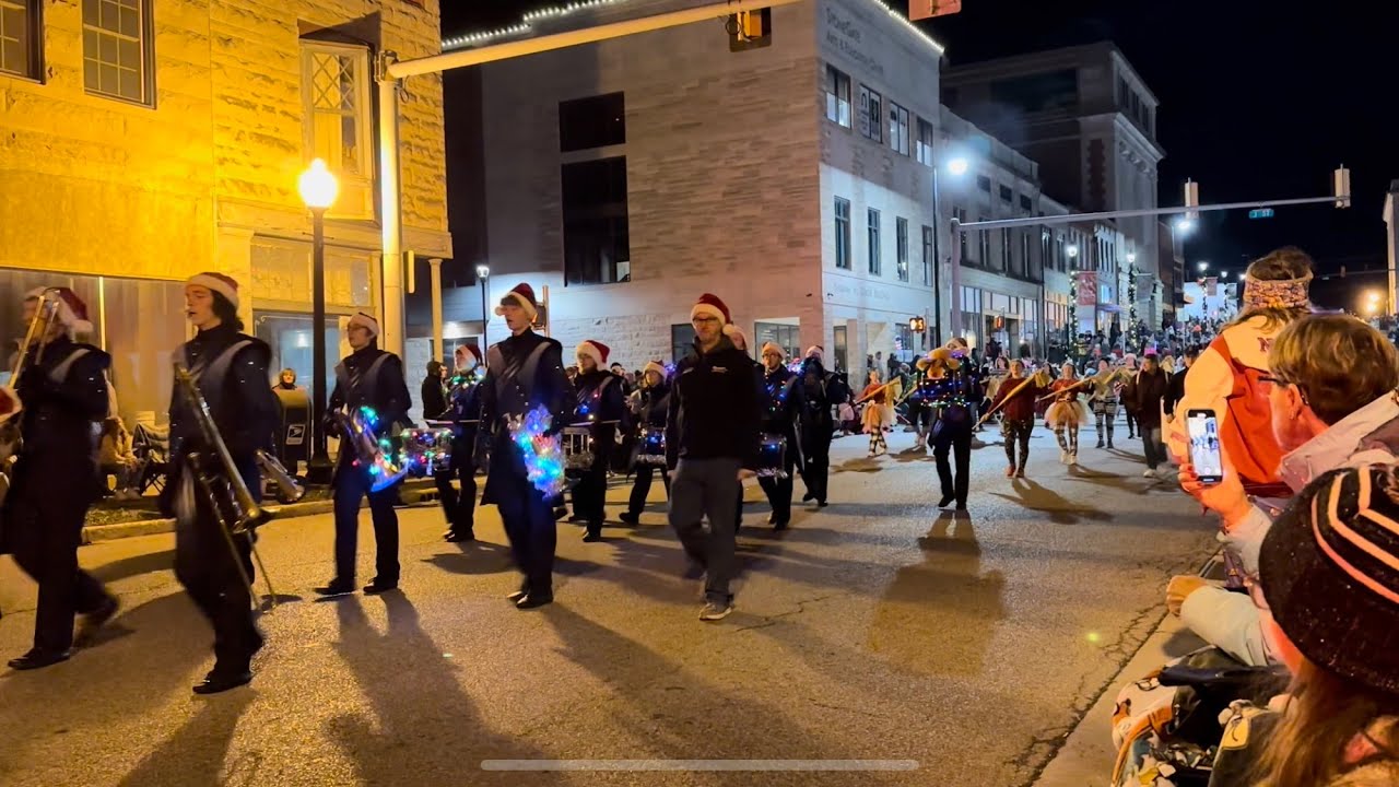 BNL Marching Stars Perform at the Bedford Christmas Parade 2023 - YouTube