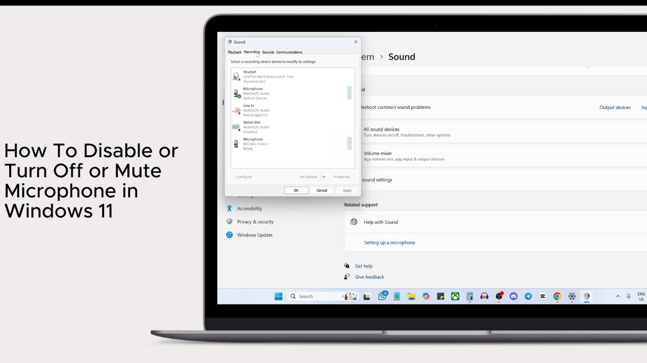 How To Disable or Turn Off or Mute Microphone in Windows 11 - YouTube