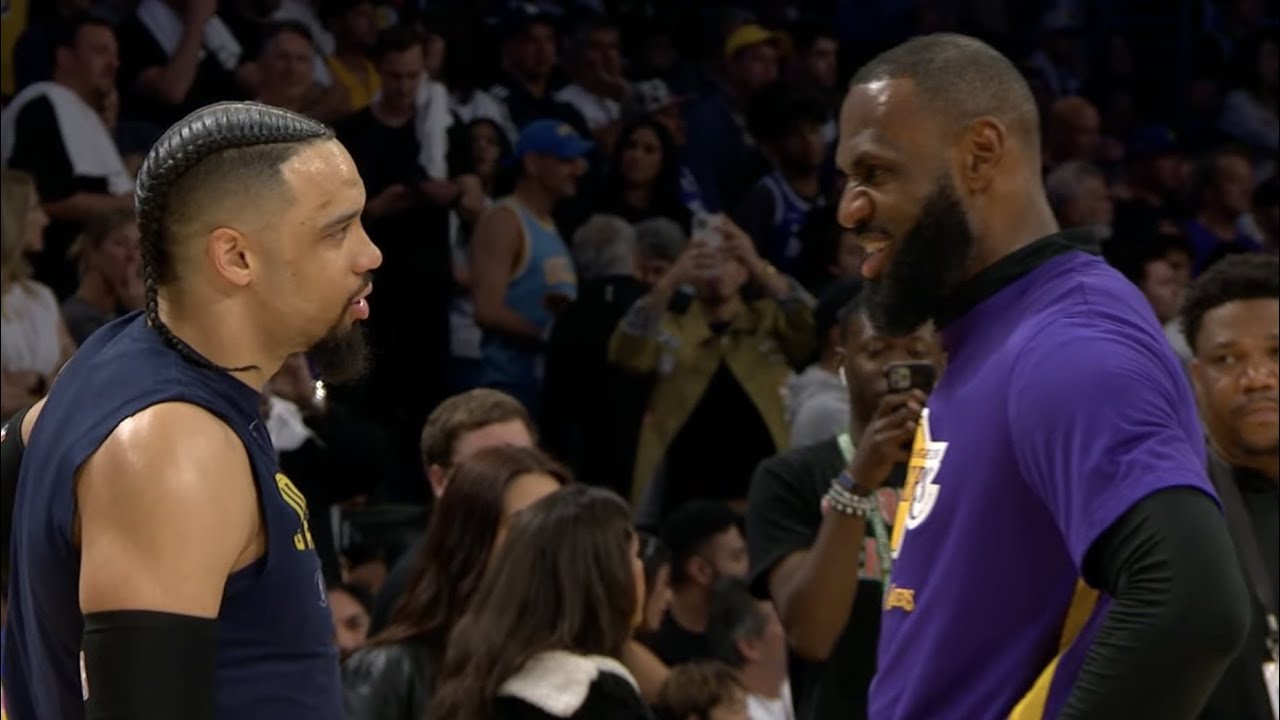 LeBron James and Dillon Brooks exchange words pregame before their game ...