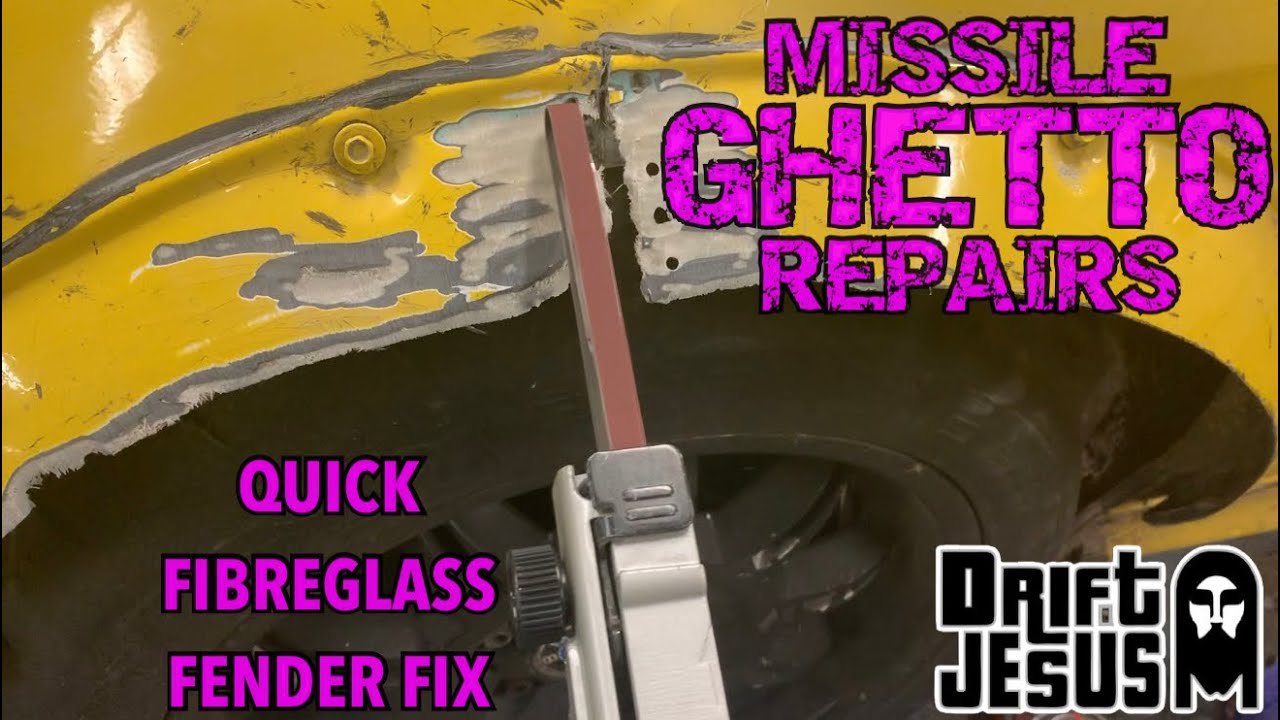 Drift Missile Ghetto Fix ; Quick Fibreglass Fender Repair - YouTube