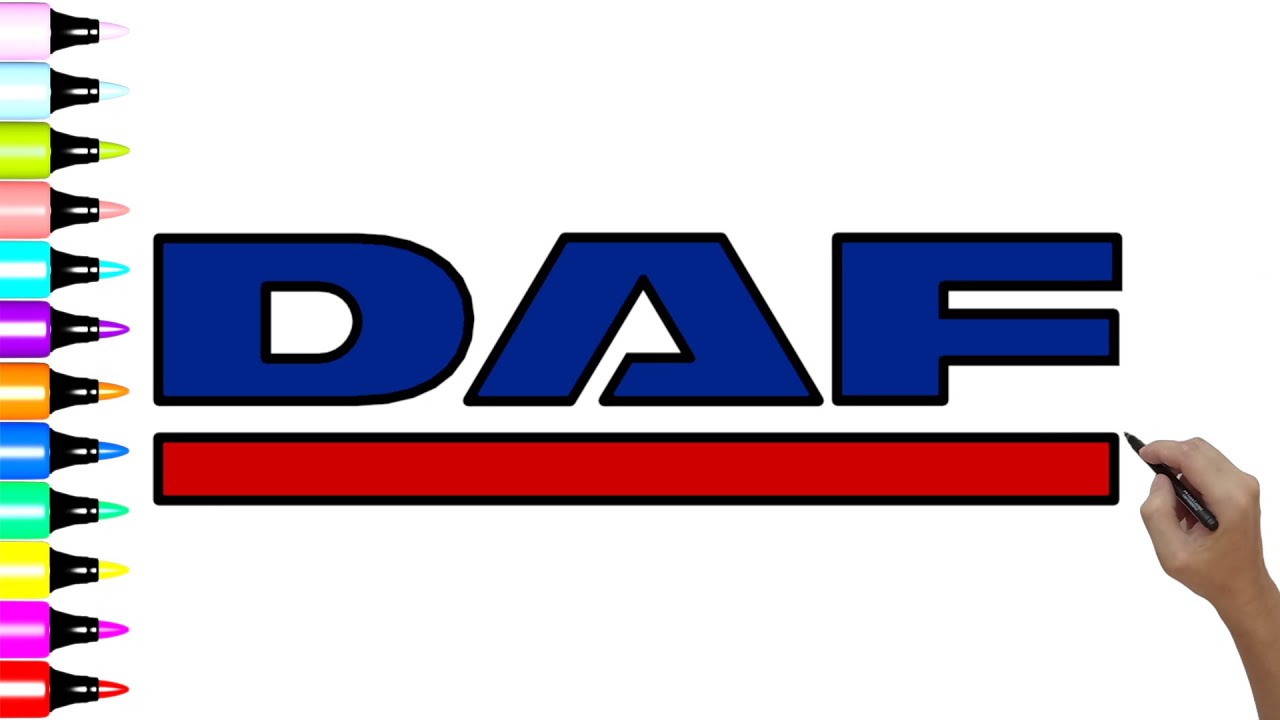 HOW TO DRAW DAF TRUCKS LOGO! - Learn to Draw Simple Logos! - YouTube