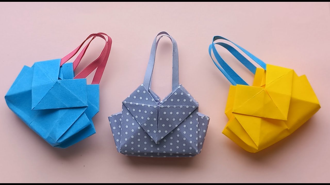 Origami Paper Bag | How To Make Paper Bags with Handles | Origami Gift ...