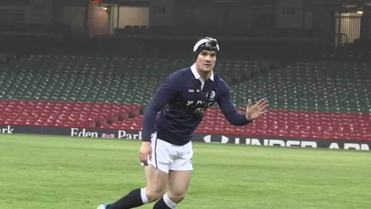 Scotland's Max Evans wears a GoPro camera for training in Cardiff ...
