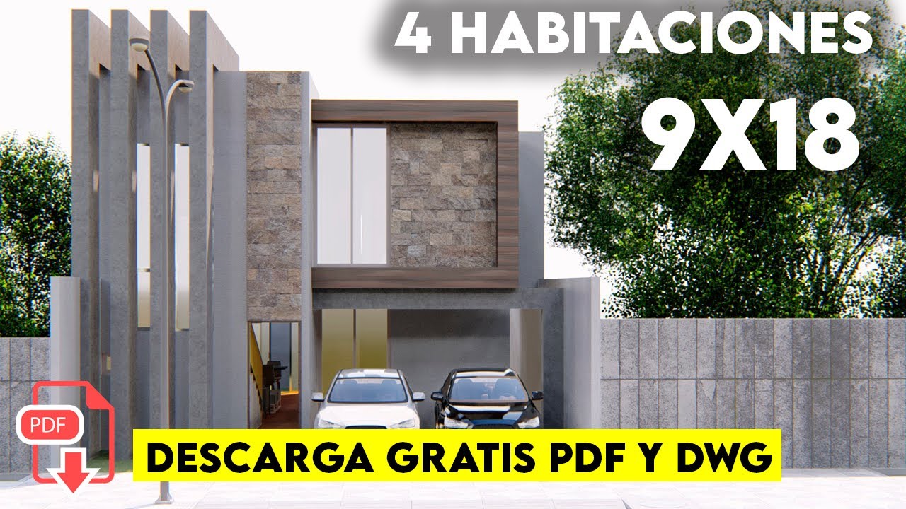 PLANO DE CASA DE 9 X 18 METROS / HOUSE PLANS 9 X 18 METERS - YouTube
