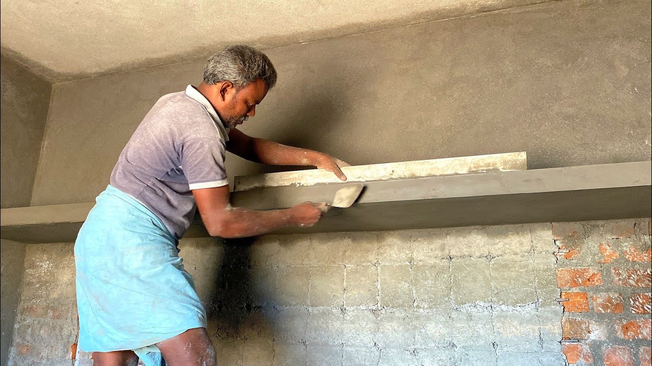 Plastering Techniques of Loft_Accurate Plastering Slab Concrete with ...