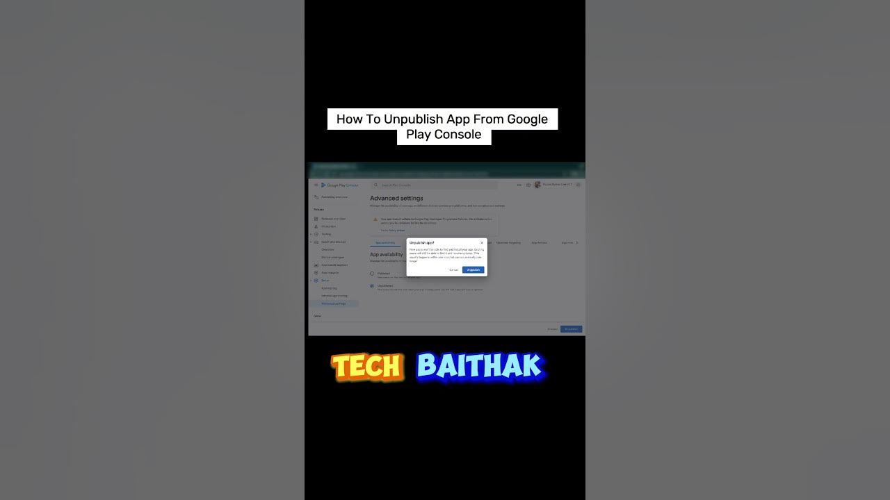 How to Unpublish App from Google Play Console #mobiledeveloper #googleplaystore #programming ...