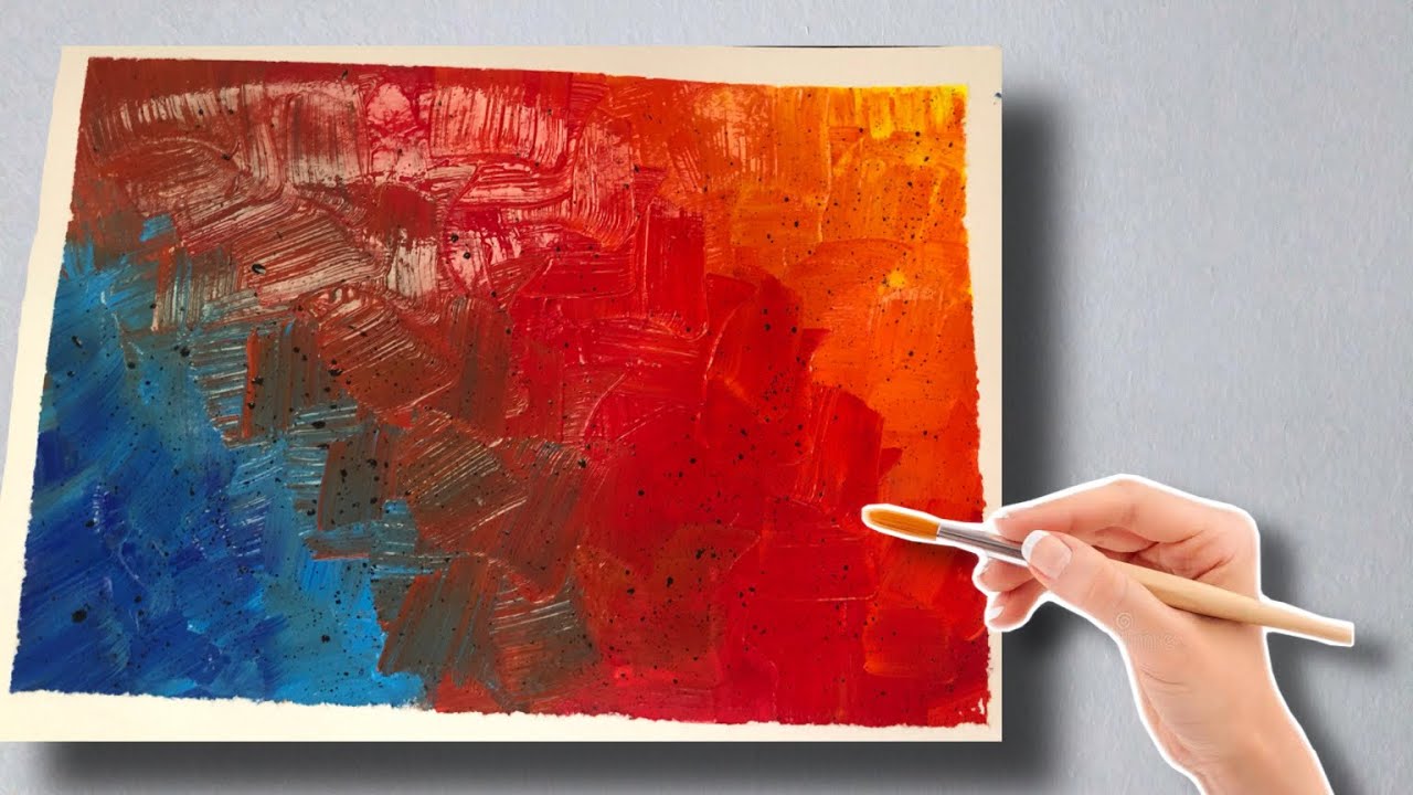 SATISFYING ABSTRACT PAINTING USING FAN BRUSH | ACRYLIC PAINT | FOR ...