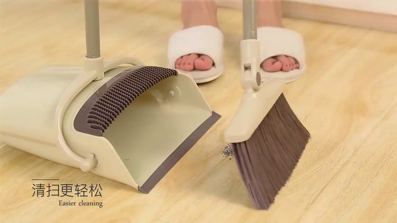 Household plastic broom bucket set - YouTube