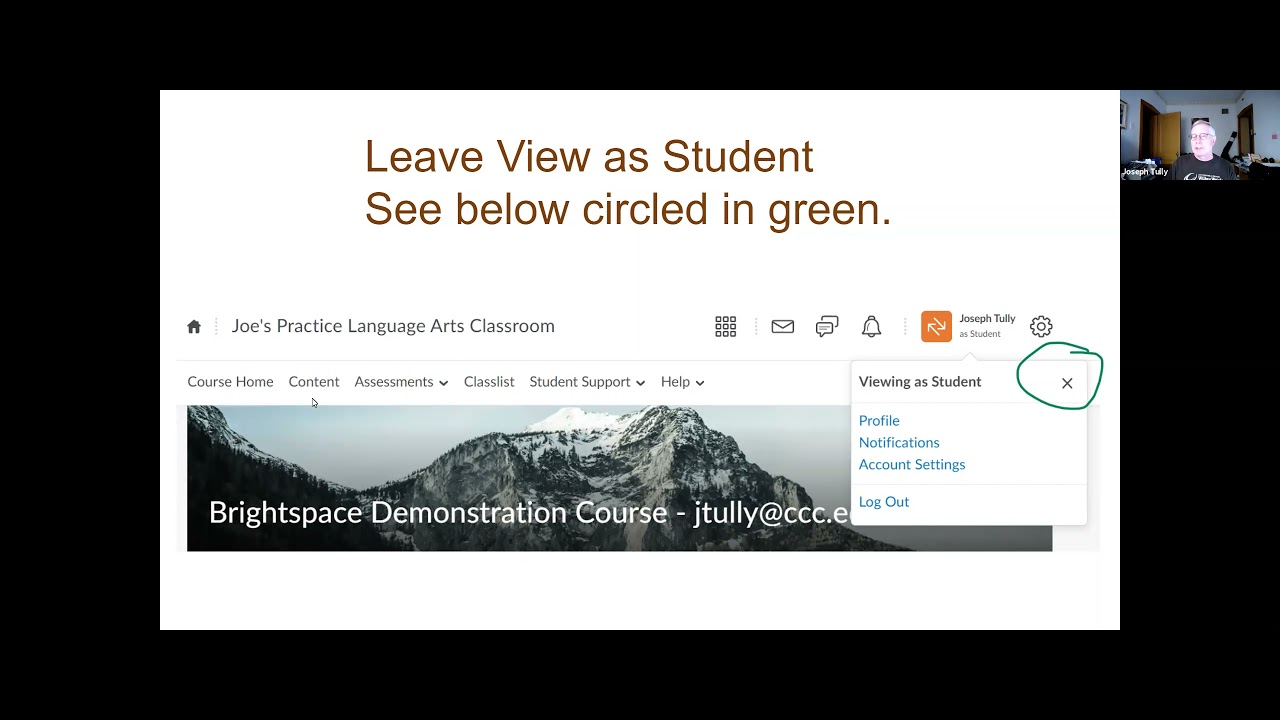 Joseph Tully Quick Brightspace Video to Get Started with Students - YouTube