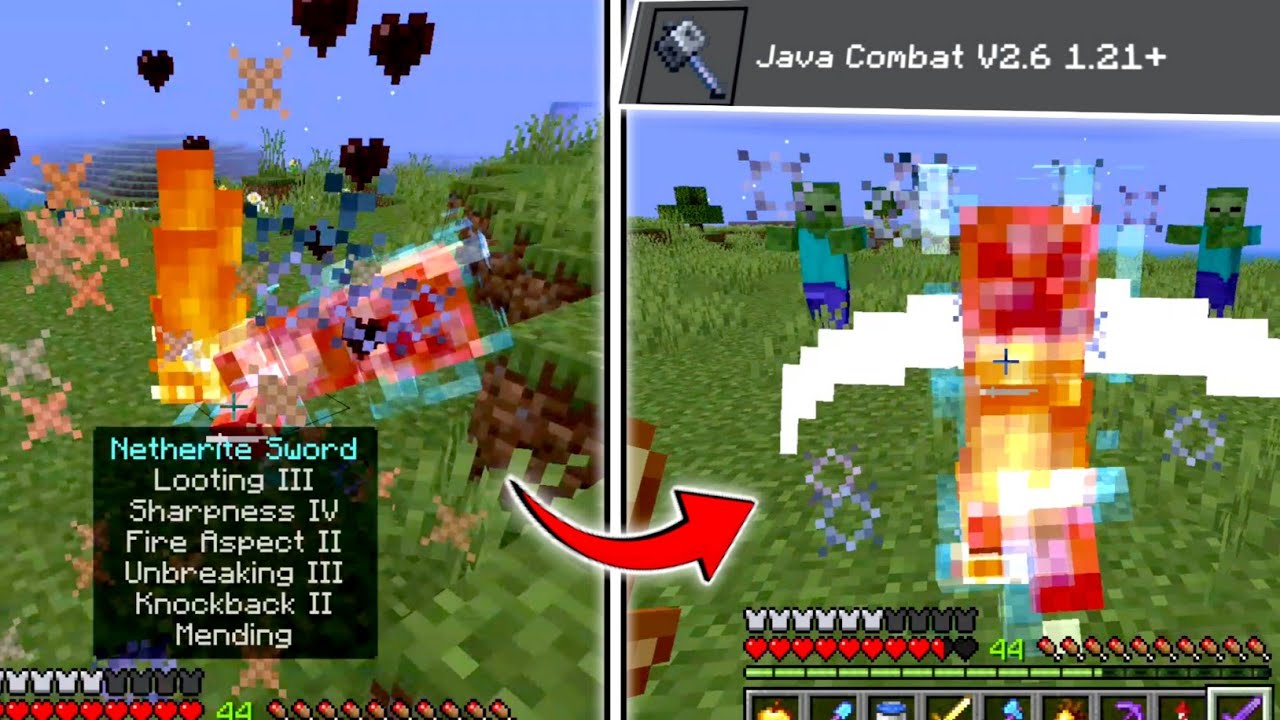 Java Combat Addon For MCPE / minecraft pocket edition in java Combat - YouTube