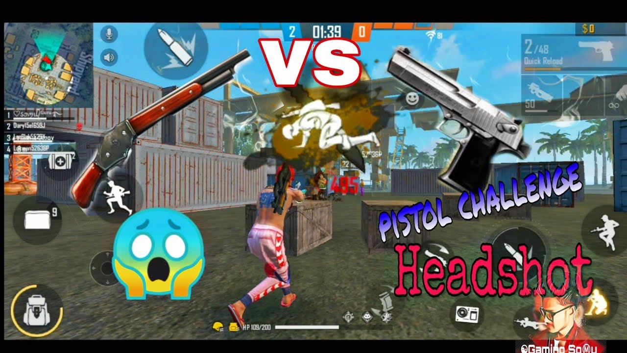 Free fire_Pistol challenge &pistol headshot 😱,, pistol vs shot gun ...
