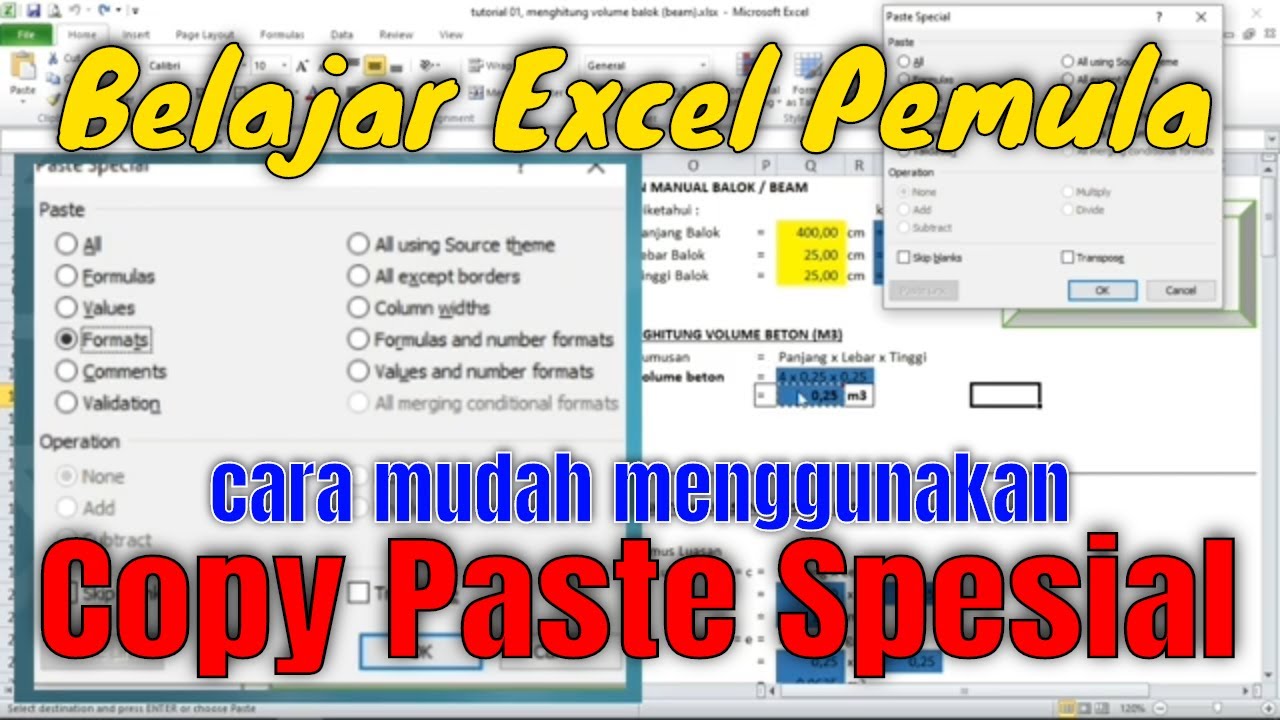Menggunakan Fungsi Copy Paste Spesial | Cara Mudah Belajar Excel - YouTube