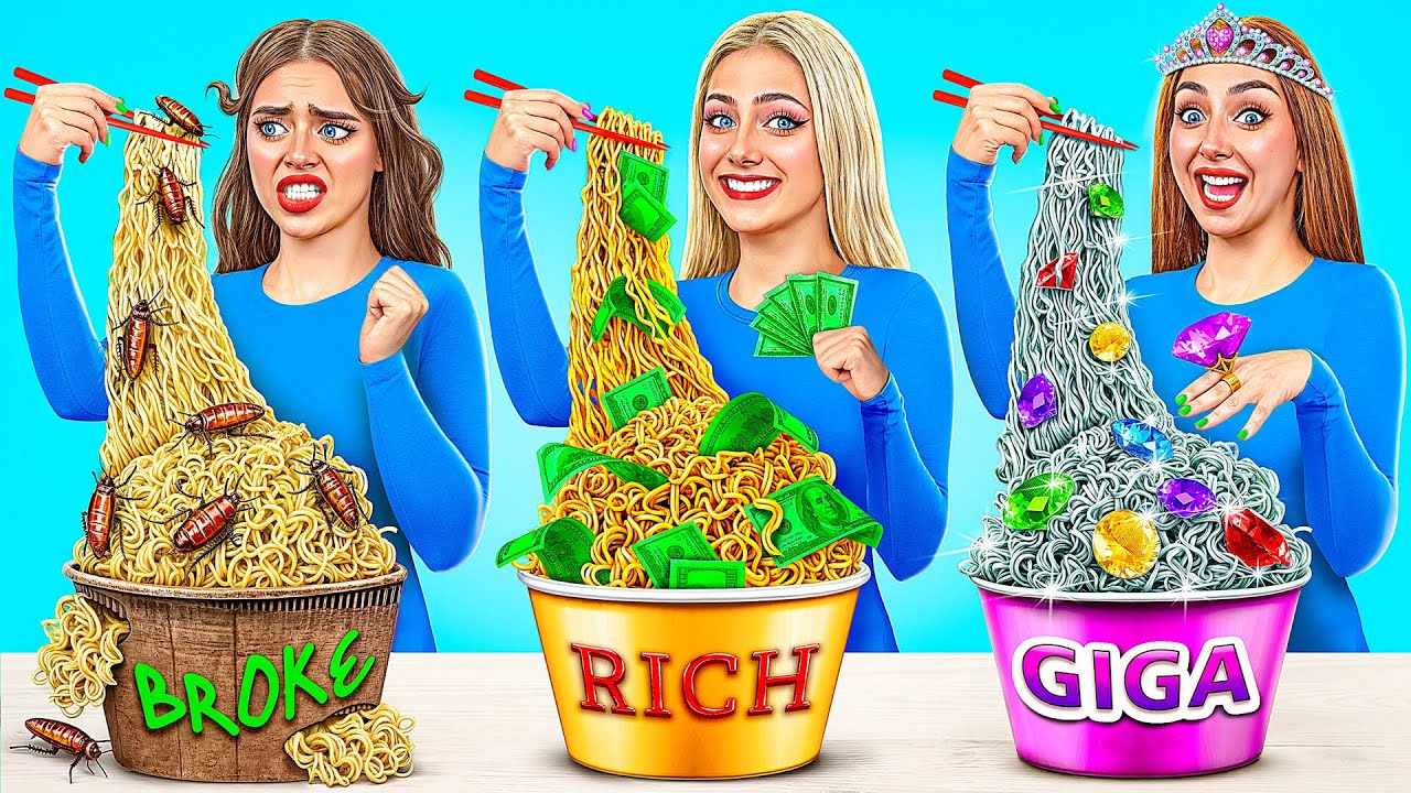 Rico vs Quebrado vs Giga Rico Alimentar Desafio | Batalha de Comidas ...